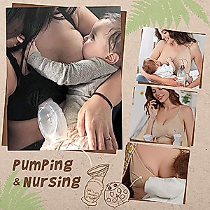 haakaa Pumping Bra Hands Free 3-in-1 Nursing Bras for Breastfeeding, Adjustable Wireless Comfortable Breast Pump Bra, Suitable for Medela,Lansinoh,Philips Avent,Spectra etc(1 Pack, Black, Medium)