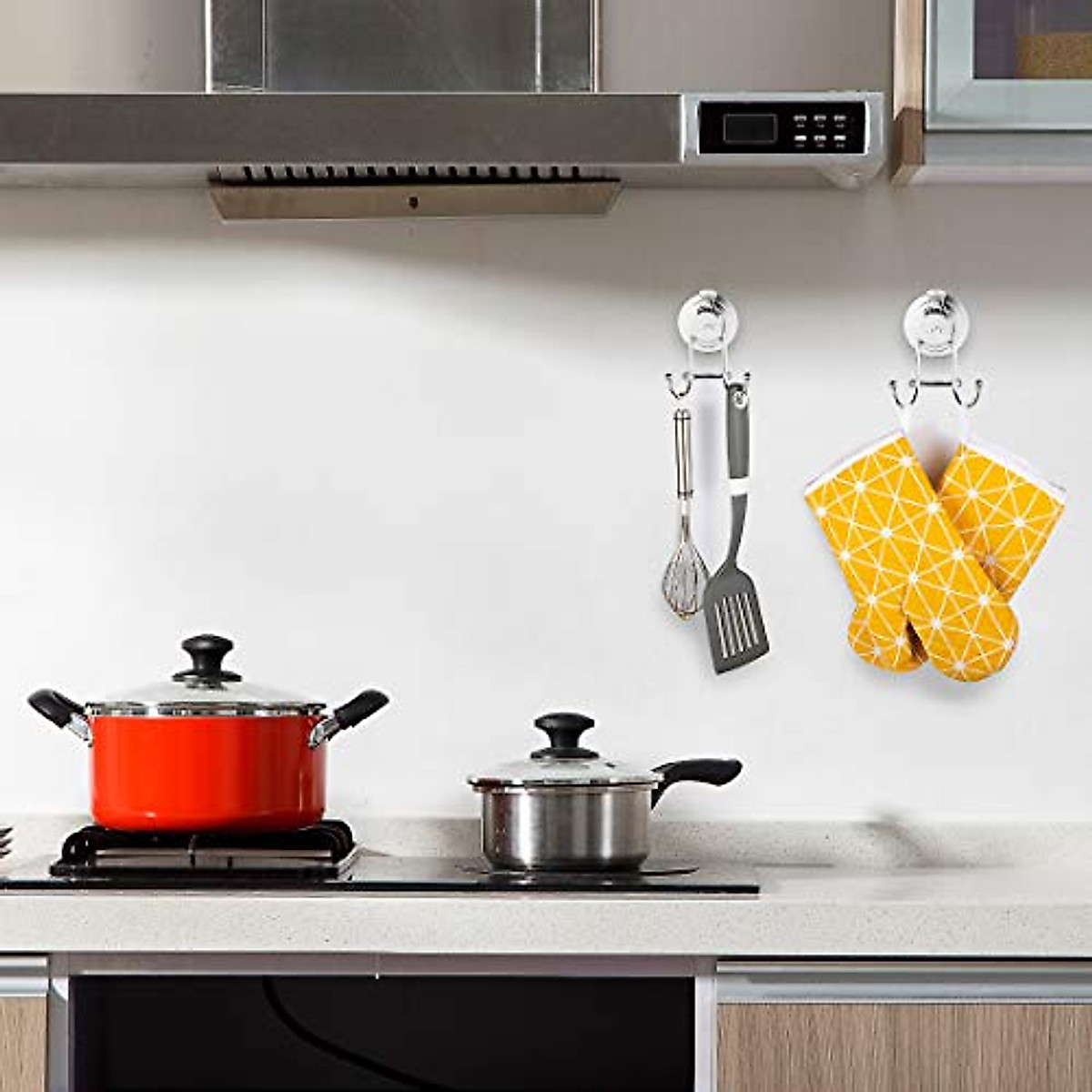 JiePai Suction Cup Towel Hooks,Shower Towel Holder for Bathroom,Suction Shower Towel Rack Organizer for Towel, Bathrobe,Loofah,Coat,Bags,Chrome (2 Pack)