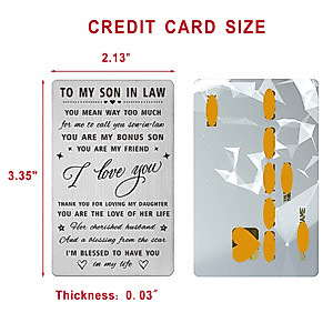 Gezxin Son In Law Birthday Card, Stainless Steel Wallet Card, 3.15x4.73 Inch, Unisex-Adults