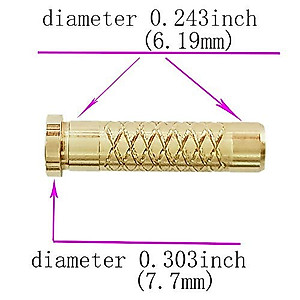 yeseje 50 Grain Brass Arrow Inserts Arrow Insert Glue Insert Inner Diameter .245 Carbon Arrow (12-Pack) (50)