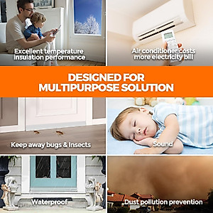 Holikme 2 Door Draft Stopper Under Door Draft Blocker Insulator Door Sweep Weather Stripping Noise Stopper Strong Adhesive, Transparent