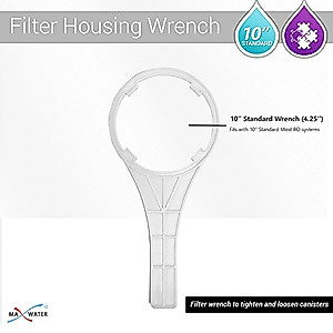 Max Water Heavy Duty 10 inch Spanner/Wrench for RO (Reverse Osmosis) Systems, Fits Most Standard 10" x 2.5" Filter Housings (Pack of 1)