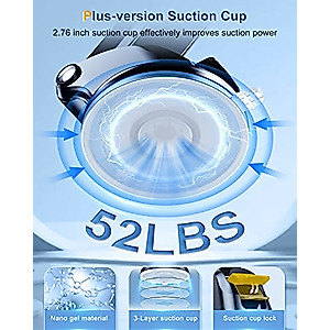 Humixx 【2022 Stable Nano Suction Cup】 Phone Mount for Car Universal Hands-Free Suction Cell Phone Holder for Car Dashboard Air Vent Car Phone Holder Mount for Samsung iPhone 13 14 Plus Pro Max