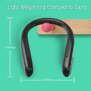 Neck Fan, 5000mAh Foldable Bladeless Neck Fans Portable Rechargeable, 3 Speeds Adjustment 360° Cooling Airflow, Hands Free Wearable Personal Fan, USB Powered, Portable Fan for Travel Outdoor-Black