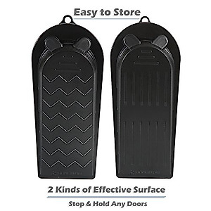 4Pcs Set Black Door Stopper Easily Wedges Door Gaps up Finger Protector Flexible Floor Door Stops - Non-Scratching Door Stop - Modern Wedge Door Stop Design