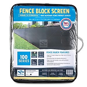 FenceScreen Fence Privacy Screen - Extreme 98% Blockage Temporary Windscreen Fence Cover (6ft x 50ft, Black)