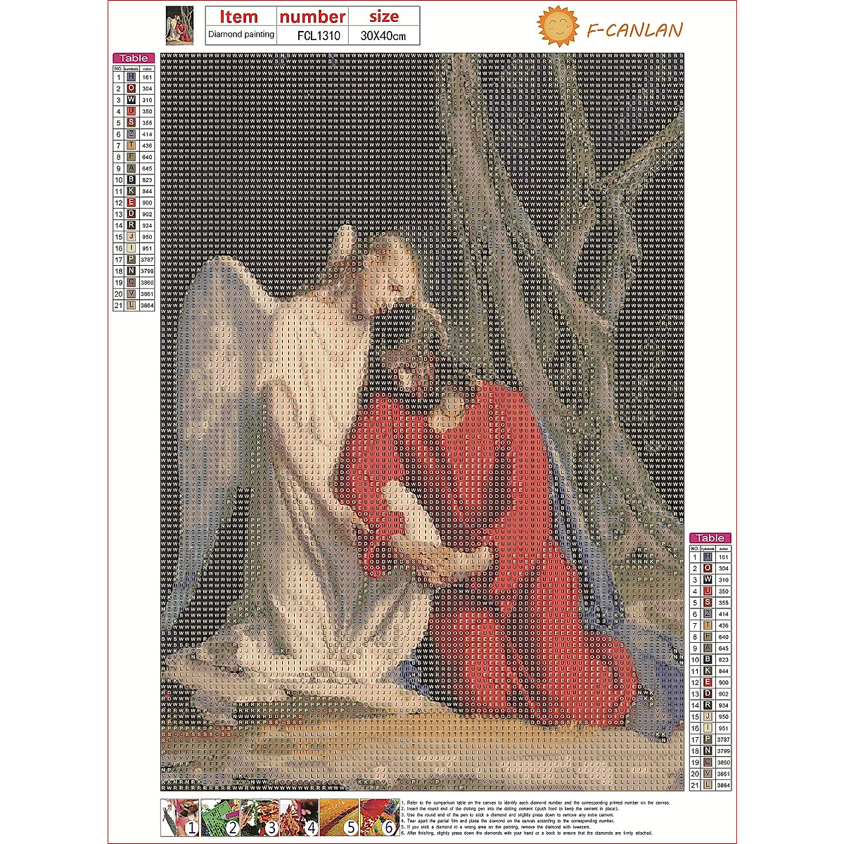 F-CANLAN Round Full Drill Diamond Painting Kit 5D Angel God Diamond Art Painting by Numbers Angel Wing Diamond Painting with Gem for Adult Beginner Jesus Diamond Painting Room Decor (12X16 inches)