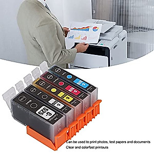Fafeicy Printer Cartridge Ink Cartridge with Ink for PIXMA IP4850/IP4950 IX6550 MG5150/MG5250 (BK BK C M Y 5 Colors)