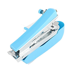Handheld Sewing Machine Stainless Steel Portable Sewing Machine for Quick Stitching Practical Blue Mini Sewing Machine for Household Travelling