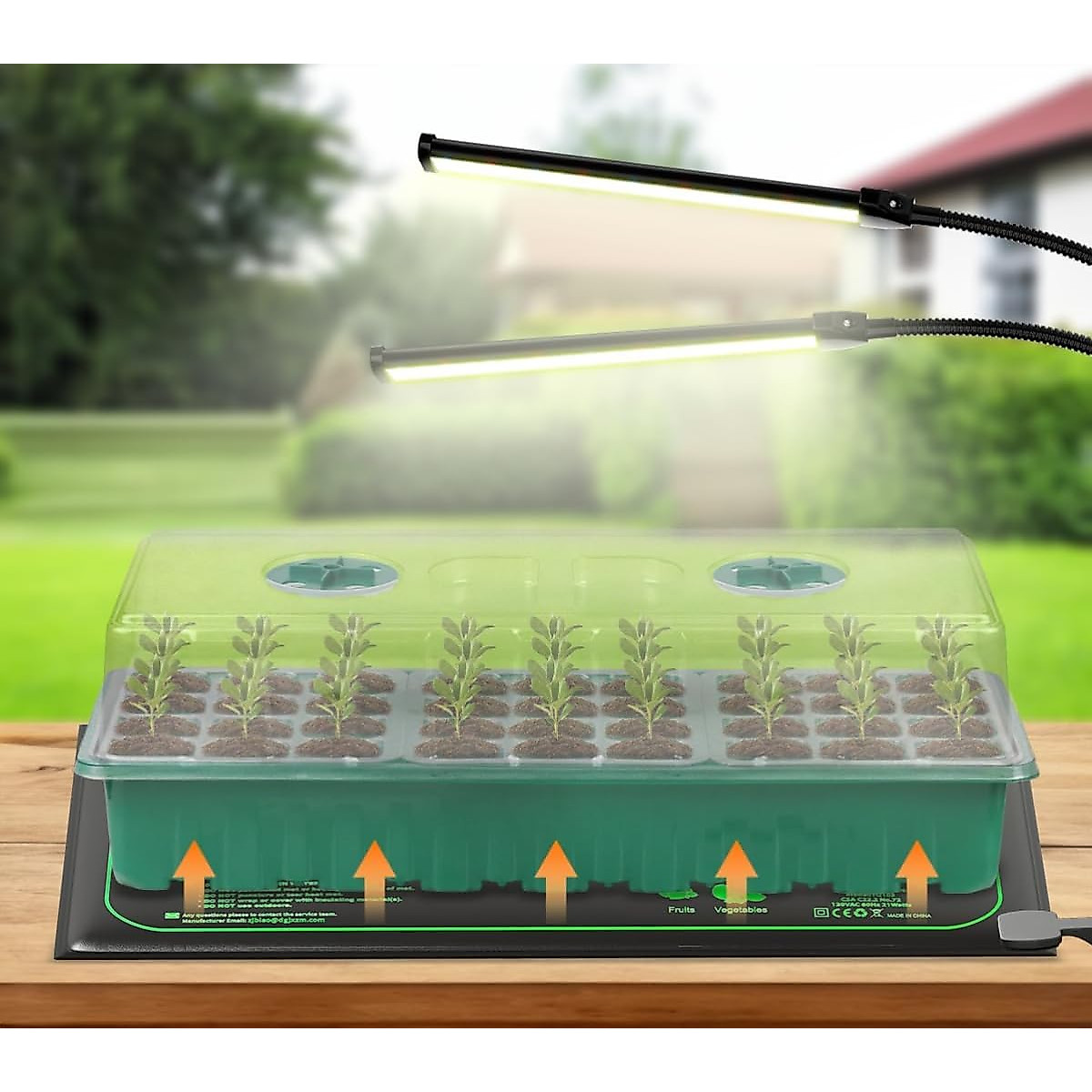 GYTF 6 Pack Seedling Starter Trays, 216-Cell Plant Starting Kit with Humidity Dome for Small Mini Greenhouse Germination Seeds Growing Starting