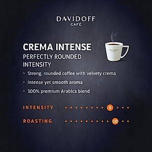 DAVIDOFF Crema Intense Instant Coffee - Smooth and Rounded - Full-body. Delicate Aroma and Elegant Acidity - 100% Arabica Beans - 9/12 Intensity. 10/12 Roasting. 4/12 Acidity - 1 x 3.17 oz