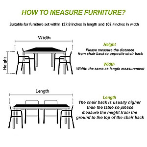 Outdoor Table and Chair Set Covers - Waterproof Patio Furniture Set Cover Sectional Sofa Set Covers for Rattan Table Chair Sofa Protective Cover(Black,205*104*71cm)