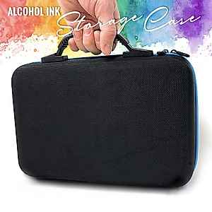 Alcohol Ink Storage Carrying Case Organizer by Pixiss, Large Size Stores 60x 0.5-Ounce Bottles of Alcohol Ink, Stickles, Glossy Accents or Reinkers, Travel Case (Ink not Included)