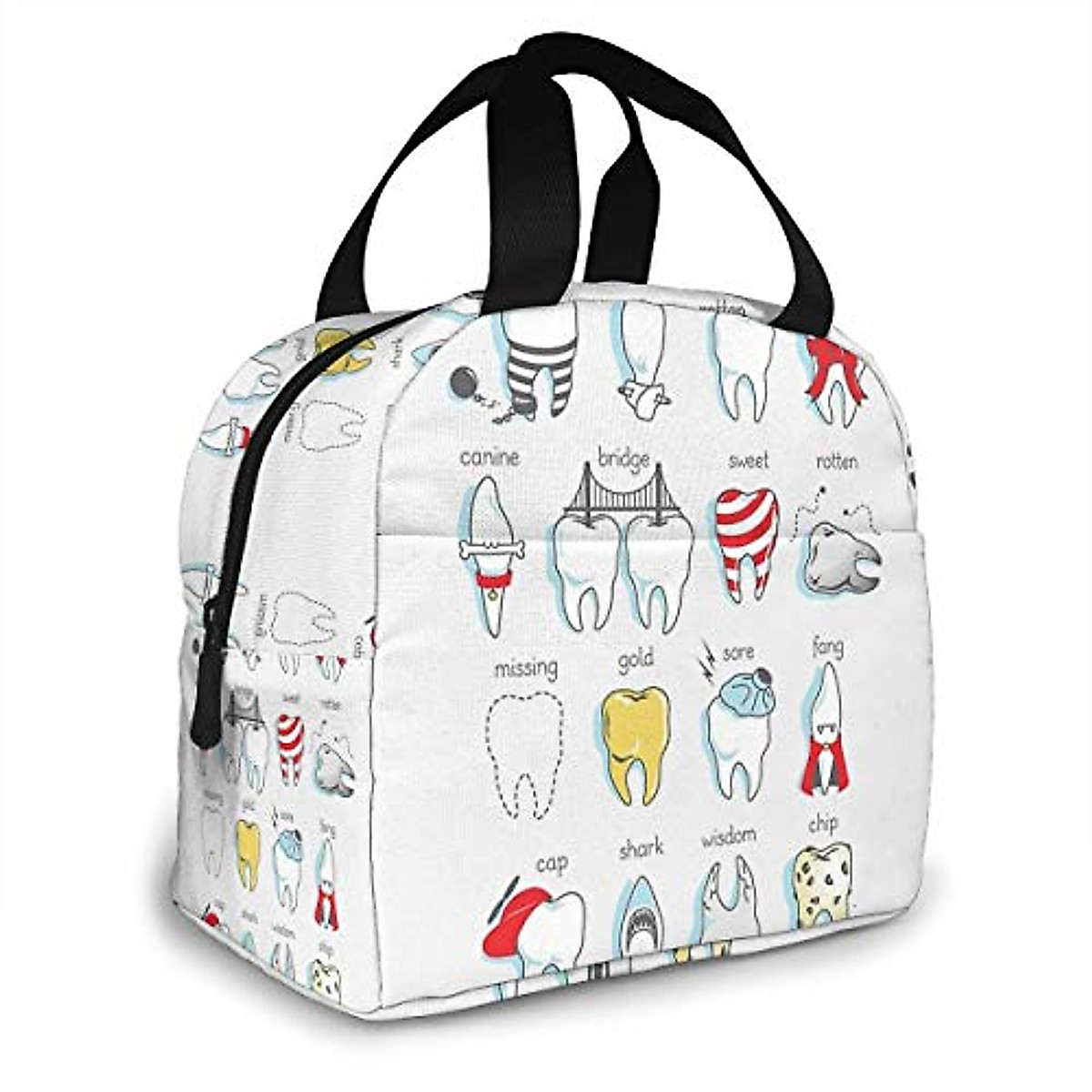 antspuent Dental Combination Lunch Bag for Women Girls Kids Insulated Picnic Pouch Thermal Cooler Tote Bento Large Meal Prep Cute Bag Big Leakproof Soft Bags for Lunch Box, Camping, Travel, Fishing