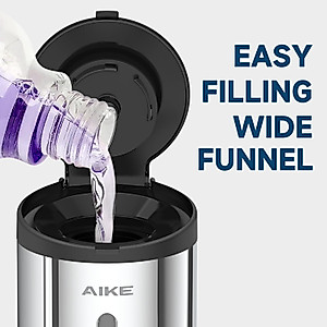 AIKE Wall-Mount Automatic Liquid Soap Dispenser 27oz Large Capacity Polished Stainless Steel Finish Model AK1205
