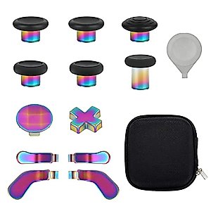 13 in 1 Metal Thumbsticks for Xbox One Elite Series 2 Controller, Elite Series 2 Core Controller Gaming Accessory Parts, Metal Mod 6 Swap Joysticks, 4 Paddles, 2 D-Pads, 1 Tool(Multi-Colored)