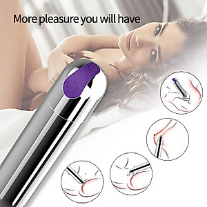 Bullet Vibrator with Angled Tip for Precision Clitoral Stimulation, Discreet Rechargeable Lipstick Vibe with 10 Vibration Modes Waterproof Nipple G-spot Stimulator Sex Toys for Women Redeeming Love