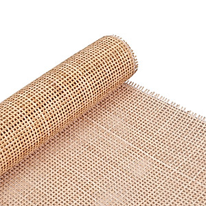 24" Width Natural Square Cane Webbing 5Feet, Rattan Webbing Roll for Caning Projects, Woven Open Mesh Cane for Furniture, Chair, Cabinet, Ceiling, Bed