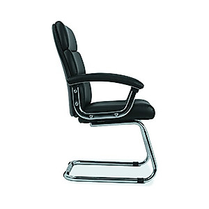 HON Traction Guest Chair with SofThread Leather, in Black (HVL102)