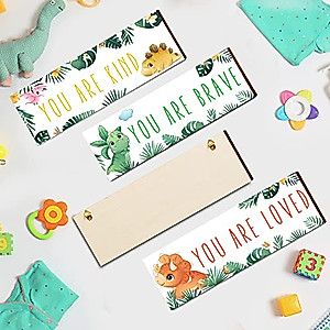 UBTKEY Dinosaur Room Decor for Boys, Dinosaur Wall Decor for Boys Nursery Room Bedroom, 4 Pieces Inspirational Dinosaur Wall Art Wall Decorations for Boys Room Classroom Bedroom