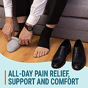 KEMFORD Ankle Compression Sleeve - 20-30mmhg Open Toe Compression Socks for Swelling, Plantar Fasciitis, Sprain, Neuropathy - Brace for Women and Men