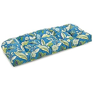Blazing Needles Outdoor Rounded Back Loveseat Cushion, 42" x 19", Skyworks Caribbean