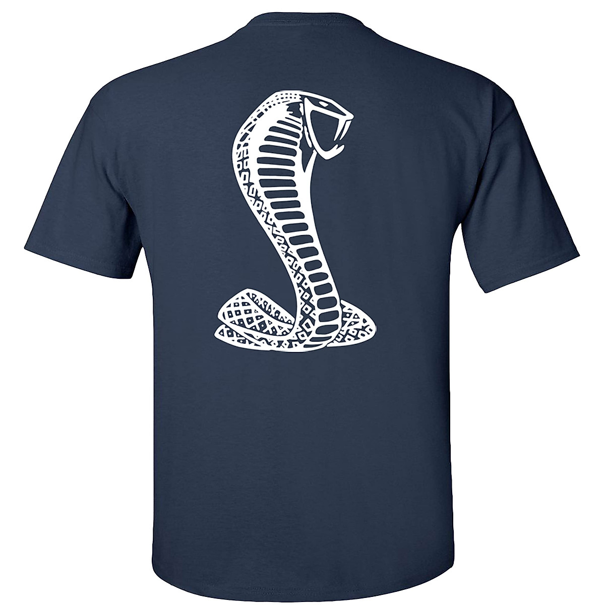 Fair Game Shelby Cobra Ford T-Shirt Mustang White Carroll Snake Silhouette Logo-Navy-XL