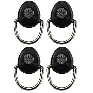 HJ Garden 6 Sets Kayak Fishing Rigging Round D-Ring Buckle Elastic Rope Pull Buckle for Fishing Boat Backrest Hook Surfboard Accessories