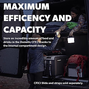 DOMETIC CFX3 75-Liter Dual Zone Portable Refrigerator and Freezer, Powered by AC/DC or Solar…