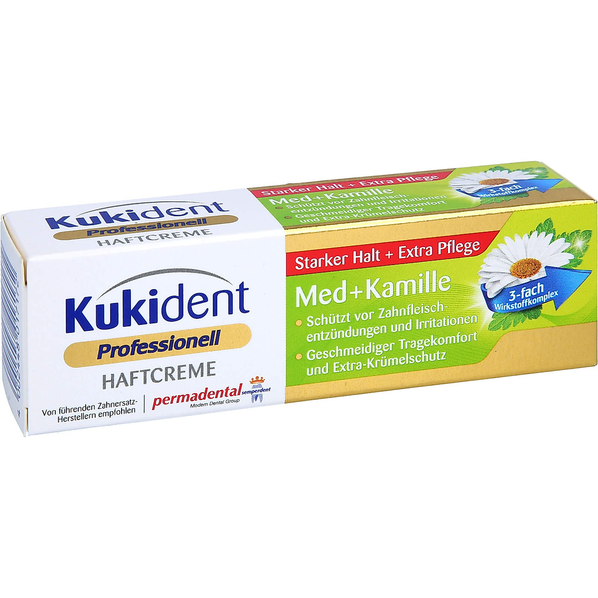 Kukident Extra Strong Denture Adhesive Cream with Camomile Extract 1.41 Oz