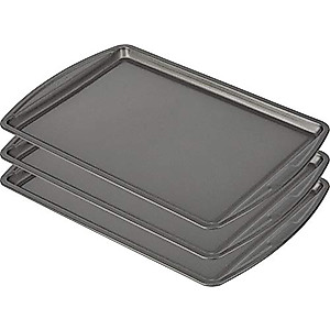 Goodcook Baking Sheet, 13 Inch x 9 Inch, Dark gray - 3 Piece
