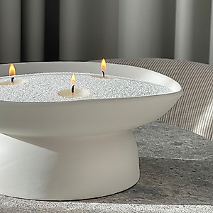 Candlera Pearled Candle Sand - 650g / 23 oz +30 Cotton Wicks, Unscented, Non-Toxic Luxury Candle Powder, Long-Lasting 80+ Hours, Eco-Friendly, Refillable White Candle with 30 Wicks Included