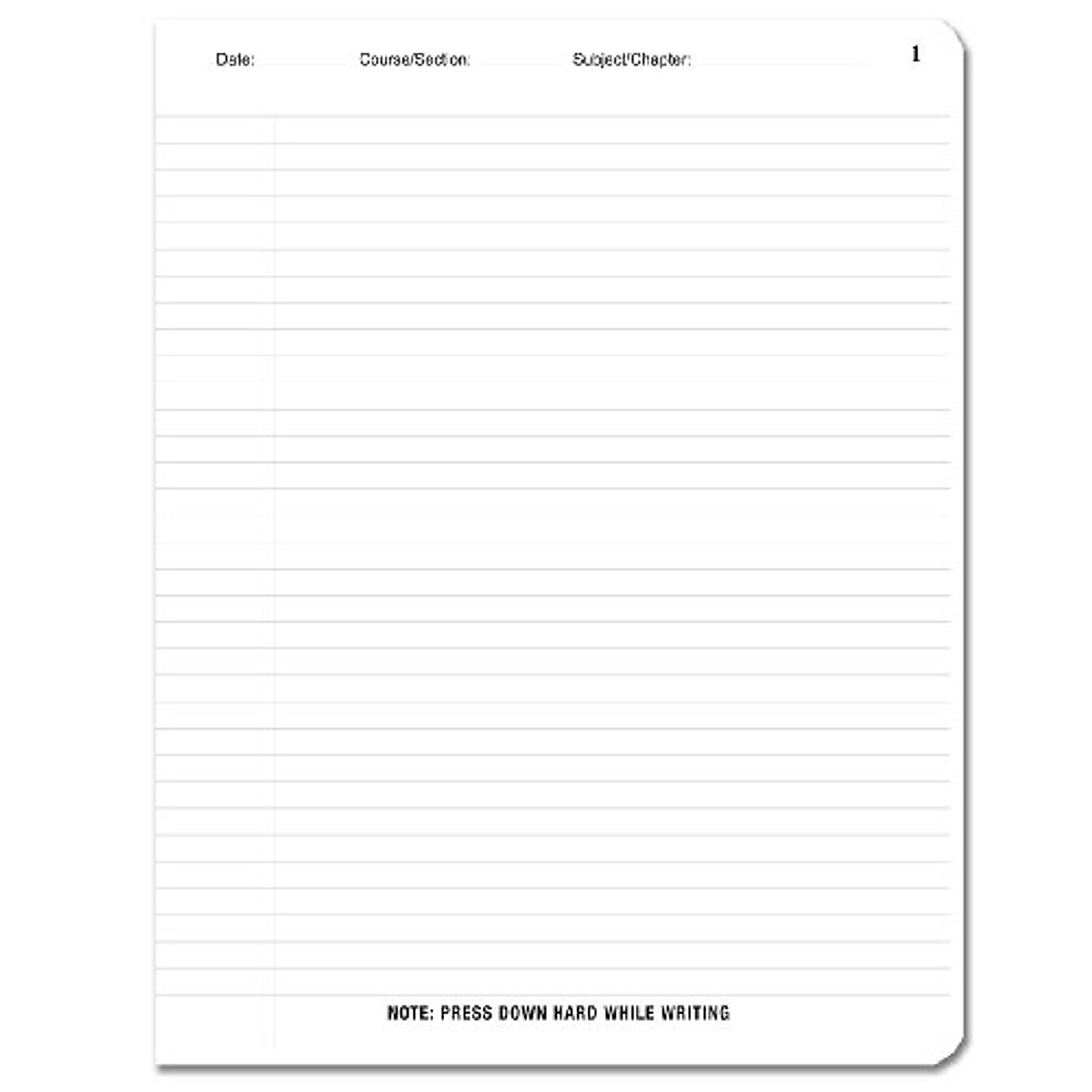 BookFactory Note Taking Notebook/Student Note Taker Carbonless Notebook, 50 Sets of 8 1/2" x 11" Pages - 100 Sheets Total - [Wire-O Bound] (LOG-050-7CW-D (NoteTaking))