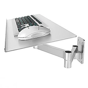 HM&DX Wall Mount Adjustable Keyboard Tray,Keyboard and Mouse Tray Wall Mount,Height Adjustable Typing Platform,sit-Stand Keyboard Arm Keyboard Bracket,Swivel Keyboard Tray for Home Office