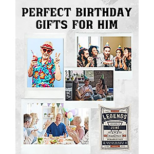 InnoBeta Birthday Gifts for Men, Novelty Personalized Men Birthday Gift Ideas Legends are Born in March - Gifts for Him, Dad, Husband, Brother - Flannel Throw Blanket, White & Blue, 50"x 65"