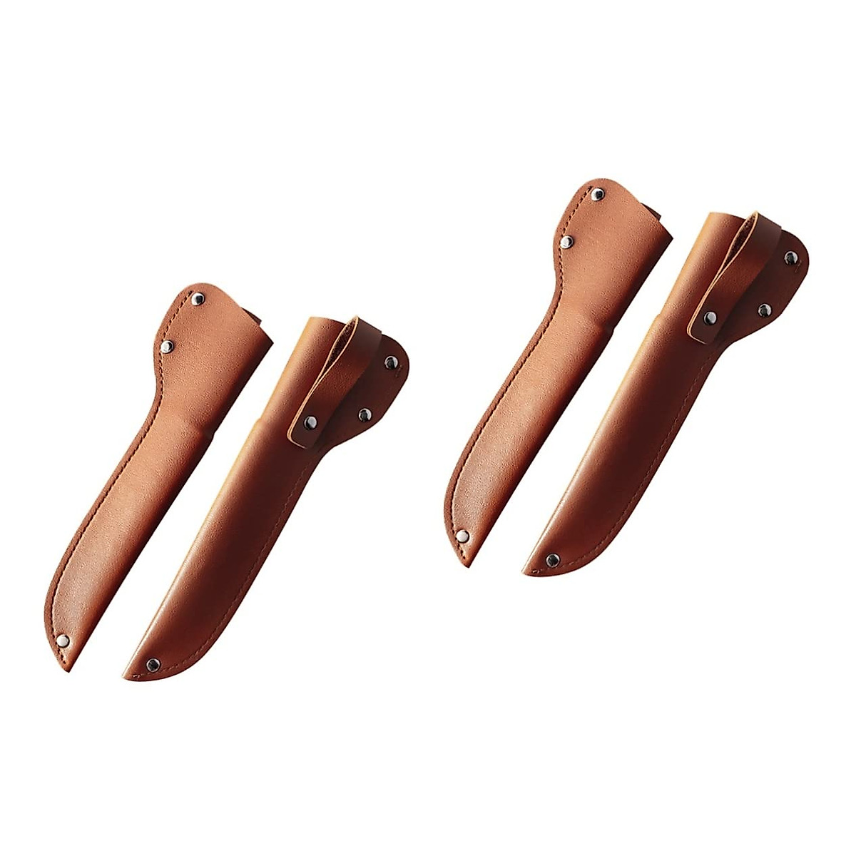 Zerodeko Glamping Accessories 4 Pcs Leather Sashimi Case Butcher Sleeve Chef Guard Blade Shield Shop Knives Long Guards Leather Sheath Cutter Cover for Restaurant Luxury Tool Pruner