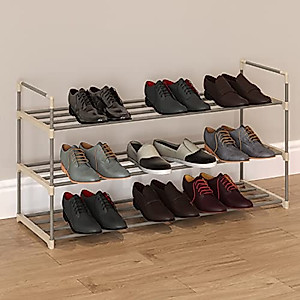 Home-Complete Shoe Storage Rack, 3-Tier Organizer for Closet, Bathroom, Entryway, 2 sets