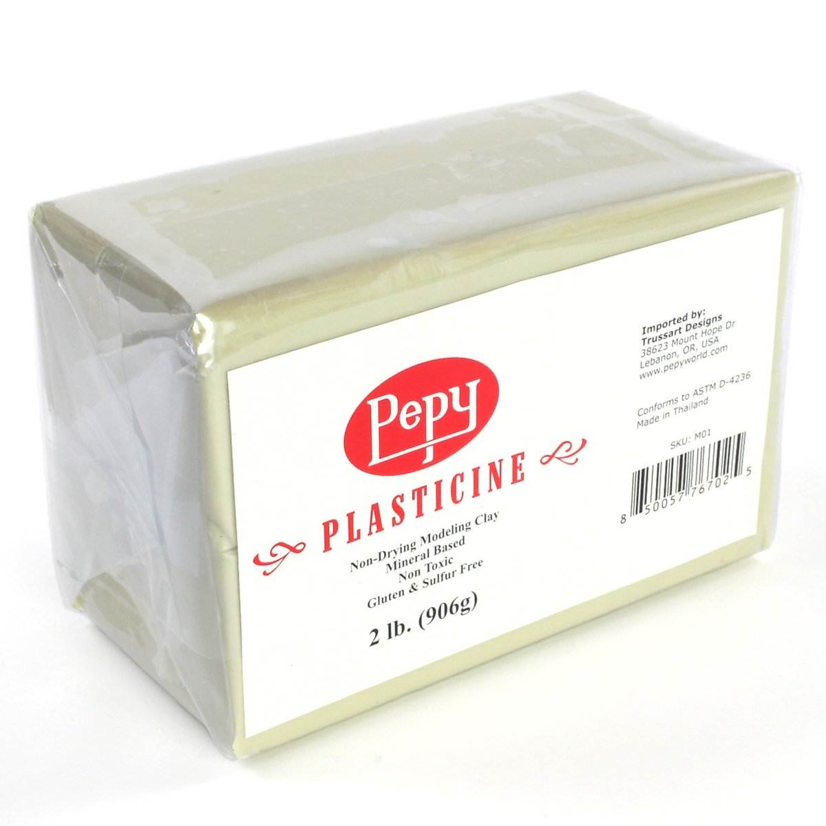 Pepy Reusable and Non-Drying Oil-Based Plasticine Modeling Clay, Cream, 2 Pounds, Sulfur-Free & Non-Toxic, Great for Kids, Beginners, and Artists, Perfect for Arts and Crafts Projects