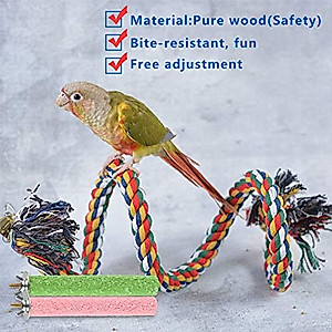 Bird Perch Stand Bird Rope Perch Bird Toys, for Parakeets Cockatiels, Conures, Macaws, Lovebirds, Finches Bird Cage Accessories (3 Pcs)