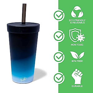 Silipint: Silicone 22oz Straw Tumblers: 2 Pack - Sun Storm & Moon Beam - Unbreakable, Sustainable, Hot/Cold, Airtight Lid, Travel