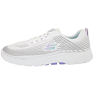 Skechers Women's GO Walk 6-Inner Joy Sneaker, White/Multi, 10