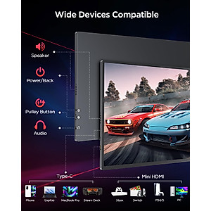 UPERFECT 2K 120Hz Portable Gaming Monitor, 16" 2560x1600 QHD Portable Monitor HDR FreeSync Laptop Monitor w/VESA & Smart Case Matte IPS Eye Care External Second Screen for PC Phone Game Console