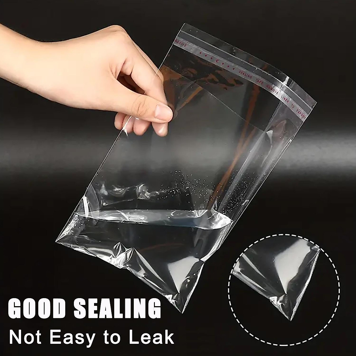 LonlyEagle 200 Pcs 5-1/2'' x 7-1/2'' Self Sealing Cellophane Bags，Clear Cellophane Cello Bags，Fit 5 X 7 Inch Cards Photos，A6 A7 Envelopes Candy，Self Adhesive for Packaging Gifts,Cookies