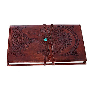 Ruzioon Leather Journal Writing Notebook - Antique Handmade Leather Bound Daily Notepad For Men And Women Diary Large 9 X 6 Inches, Gift For Art Sketchbook, Travel Diary And Notebooks To Write In Art