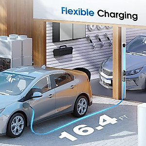 KHONS Level 2 EV Charger, Up to 32 Amp, 15.5ft Cable, Portable Electric Vehicle Charger, NEMA 14-50 Plug, Compatible with J1772 Electric Cars (G1S)