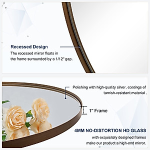 ANDY STAR Bronze Bathroom Mirror, 24x36 Oval Mirrors for Bathroom, Bronze Oval Mirror in Metal Frame Deep 1’’ Wall Mounted Vertical/Horizontal