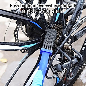 WEFOO Bike or Motorcycle Chain Washer, Cleaning Brush 2 Pcs (Color, Blue and Red)