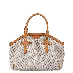 Rioni New Signature (Natural) - Ruched Satchel with Buckle Stn-20252