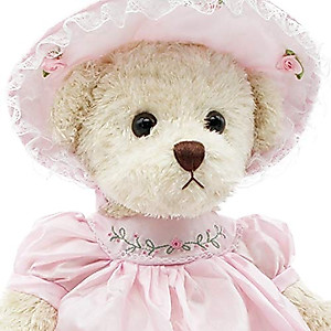 oitscute Teddy Bears Baby Cute Soft Plush Stuffed Animal Toy for Girl Women 16" (Pink Lace)