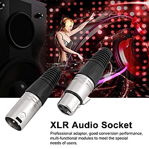 Dioche 5 Pair XLR Connectors XLR 3 Pin Male/Female Audio Mic Microphone Connector for Power Microphone Connector